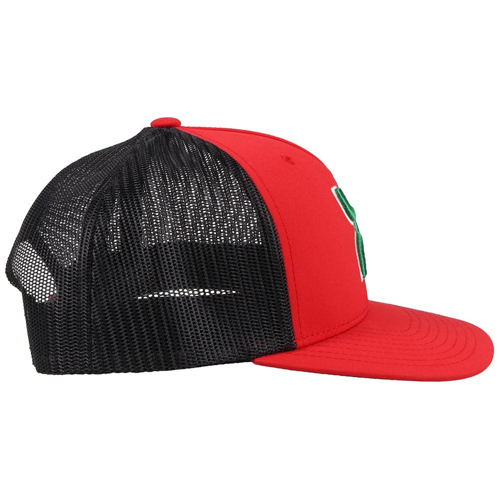 HOOEY Boquillas Adjustable Snapback Mesh Back Trucker Hat (Red/Black)