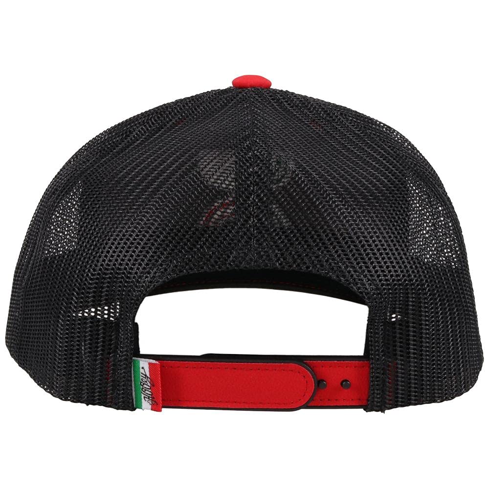 HOOEY Boquillas Adjustable Snapback Mesh Back Trucker Hat (Red/Black)