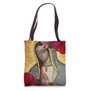 virgen de guadalupe our lady guadalupe vintage mary mexican tote bag