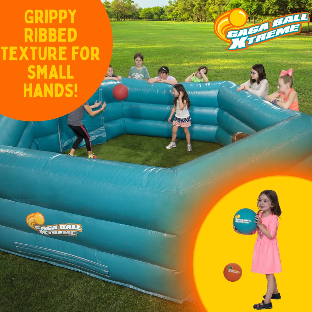 Gaga Ball Xtreme 6 Pack - 8.5 Inch Animal Playground Balls w Air Pump - Durable Rubber Balls for Kickball, Dodge Ball, Handball, Four Square, Camp, Kids Party Games - Great for Outside Summer Play