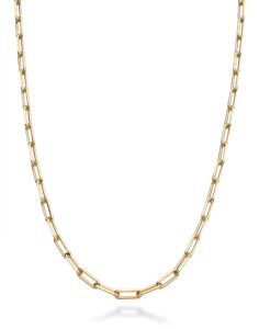 miabella solid 18k gold over 925 sterling silver italian 2.5mm paperclip link chain necklace for women, made in italy (18 inches (women's average length))