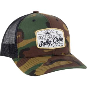 salty crew men's frenzy retro trucker hat, camo, one size