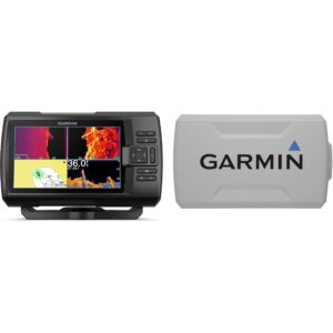 garmin striker vivid 7sv bundle with transducer and protective cover, 7-inch color fishfinder, vivid scanning sonar color palettes 010-02553-00