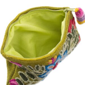 NOVICA Multicolor Alpaca Clutch Bag, Floral Flourish'