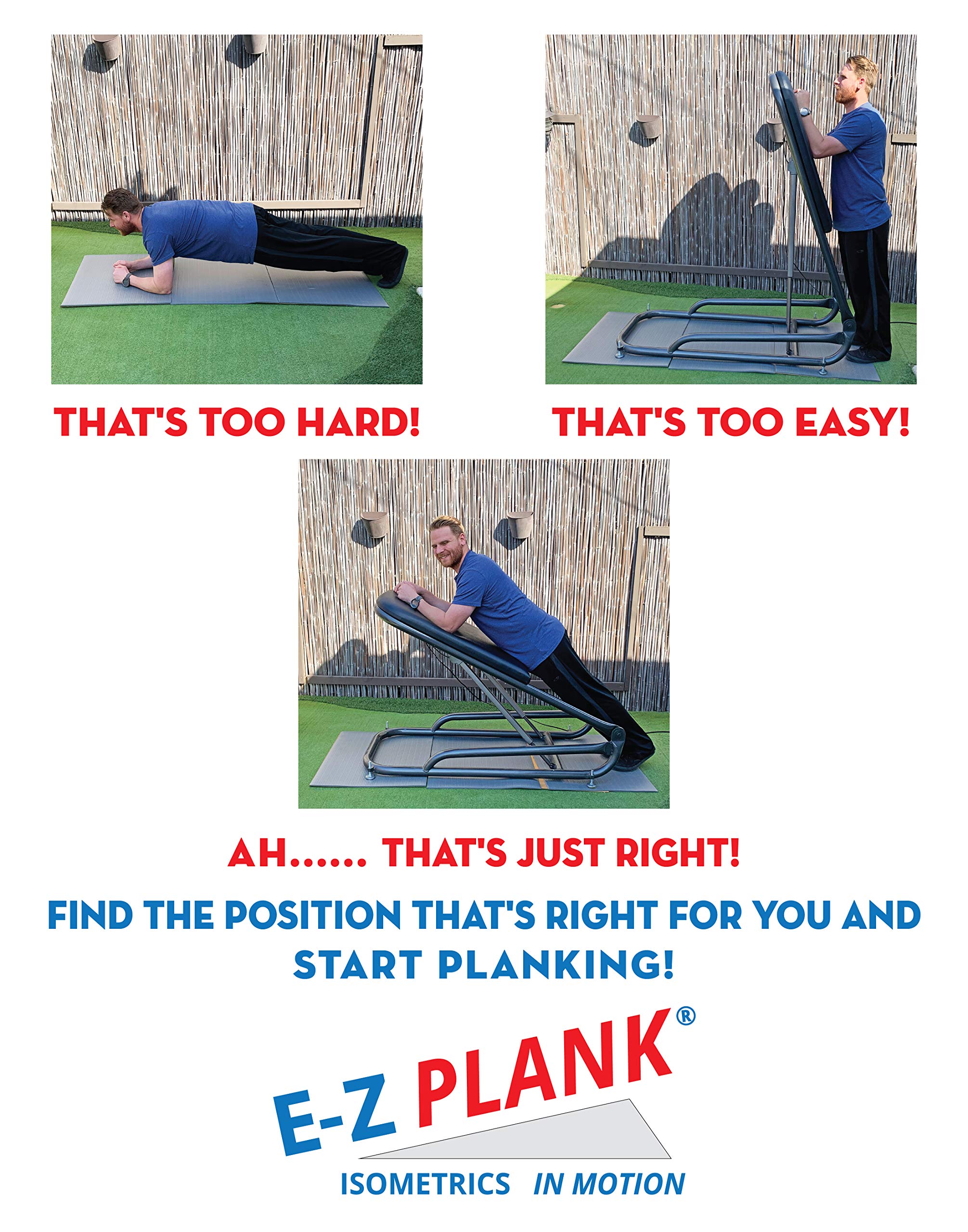 E-Z Plank - Easy Abdominal Core Strengthening - Isometrics in Motion - plus Vibration