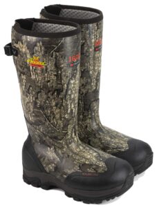 thorogood infinity fd 17” waterproof insulated hunting boots for men - realtree timber camo neoprene with 1600g thinsulate and self-cleaning traction outsole, camo - 8 m us