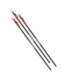 barnett headhunter strobe lighted crossbow arrows, 3-pack of polycarbonate half-moon nocks, with multi-colored strobe lights, 22", black