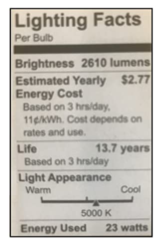 LED Light Bulb, Ultra Bright, 23-Watts, 2,610 lumens