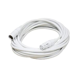 Audio2000'S E80125P2 Two-Pack 25-Feet XLR Female to XLR Male White-Color Balanced Audio/Recording/Microphone Cables