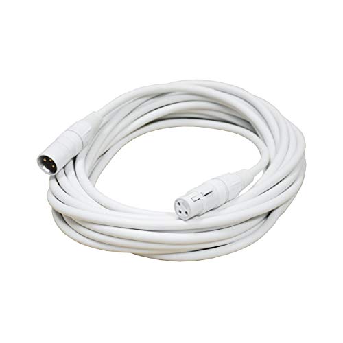 Audio2000'S E80125P2 Two-Pack 25-Feet XLR Female to XLR Male White-Color Balanced Audio/Recording/Microphone Cables