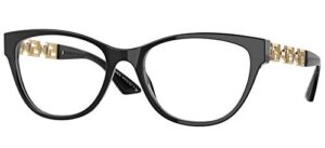 versace ve 3292 gb1 black plastic oval eyeglasses 54mm