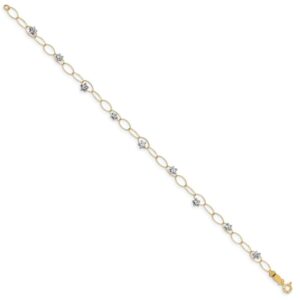 14k Two-tone Puff Stars Bracelet 7.25in style FB1322-7.25