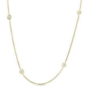 1ct diamonds by the yard 18" 14k yellow gold womens necklace