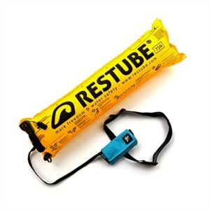 restube active swimming safety buoy for adults and kids - open water swim buoy to help swimmers stay afloat - one-pull inflatable mechanism life buoy with whistle