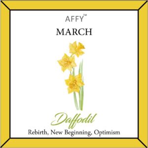 AFFY March Birth Month Daffodil Flower Disc Pendant Necklace In 18k Yellow Gold Plated Jewelry for Womens 18" Chain