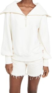 varley women's vine half zip, ivory, white, s