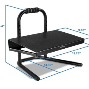 Mount-It! Mobile Standing Desk, Height Adjustable Stand Up Computer Work Station and Height Adjustable Foot Rest with Handle, Six Height Settings, and Anti-Slip Padded Surface