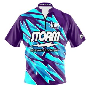 logo infusion dye-sublimated bowling jersey (sash collar) - i am bowling fun design 2003-st - storm (men's l)