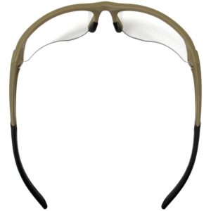 Epoch Eyewear Grunt Tactical Shooting Range Safety Sunglasses Tan Frames with Clear Lenses