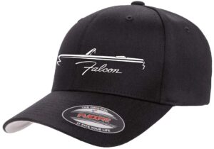 1964 1965 ford falcon convertible outline design flexfit 6277 athletic baseball fitted hat cap black l/xl