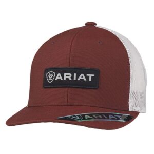 ariat rectangle logo patch cap red os