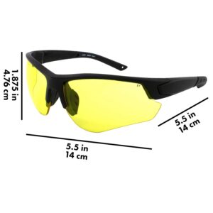 Epoch Eyewear Grunt Tactical Shooting Range Safety Sunglasses Black Frames with Yellow Lenses