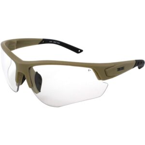 epoch eyewear grunt tactical shooting range safety sunglasses tan frames with clear lenses