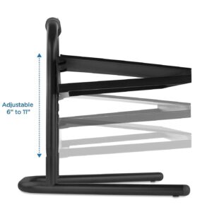 Mount-It! Mobile Standing Desk, Height Adjustable Stand Up Computer Work Station and Height Adjustable Foot Rest with Handle, Six Height Settings, and Anti-Slip Padded Surface