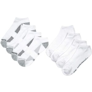 reebok men's low cut socks cushion performance training, white, 8 pairs