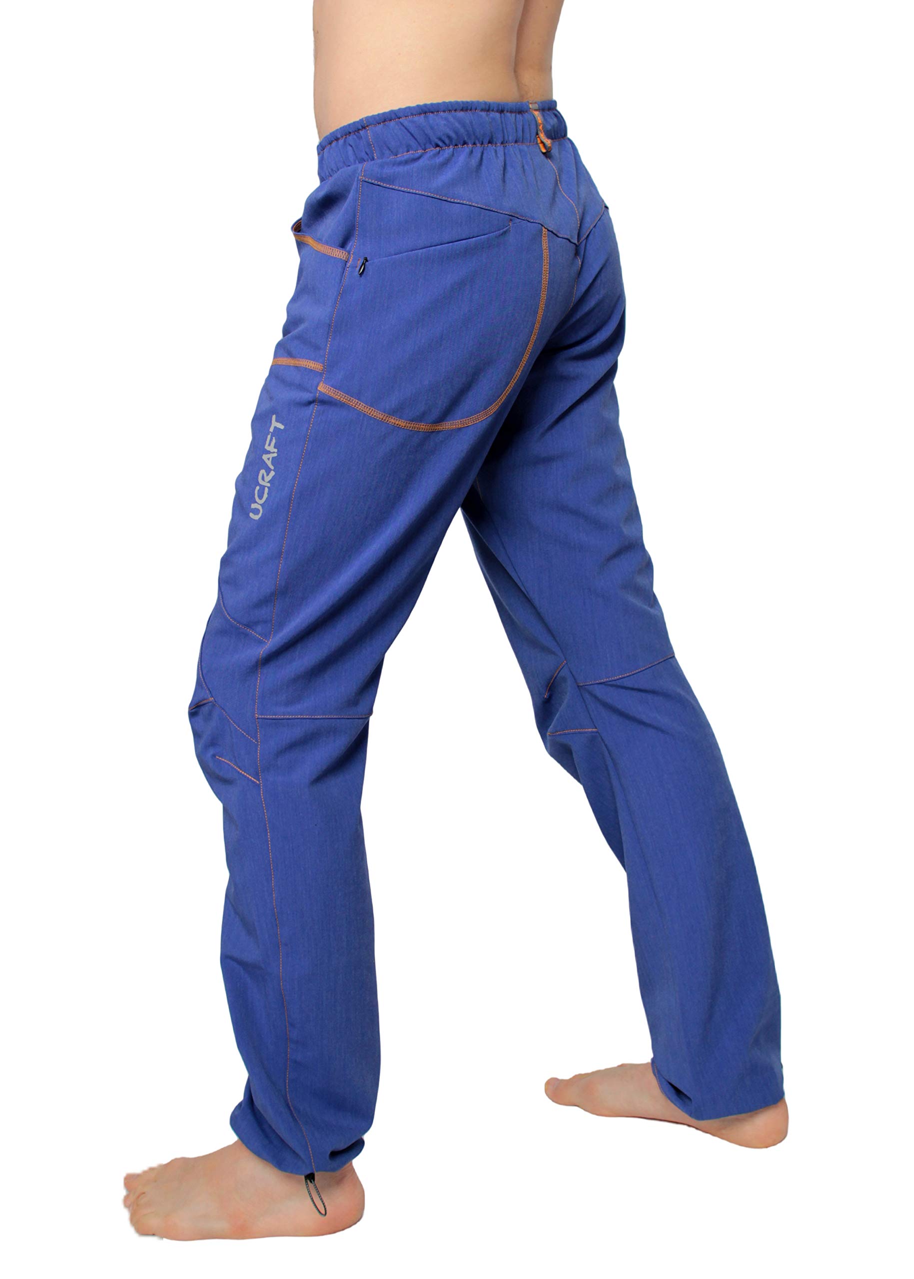 Ucraft "Xlite Rock Climbing Bouldering and Yoga Pants. Lightweight Stretchy Trousers (M, Deep Blue Melange)