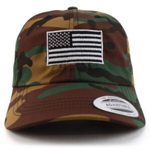 Armycrew XXL USA American Flag Embroidered Unstructured Cotton Outdoor Cap - Camo - 2XL