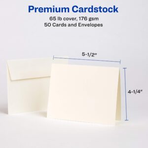 Avery Printable Note Cards, 4.25" x 5.5", Two-Sided Printing, Matte White, 2 Pack, 100 Cards Total (5813)