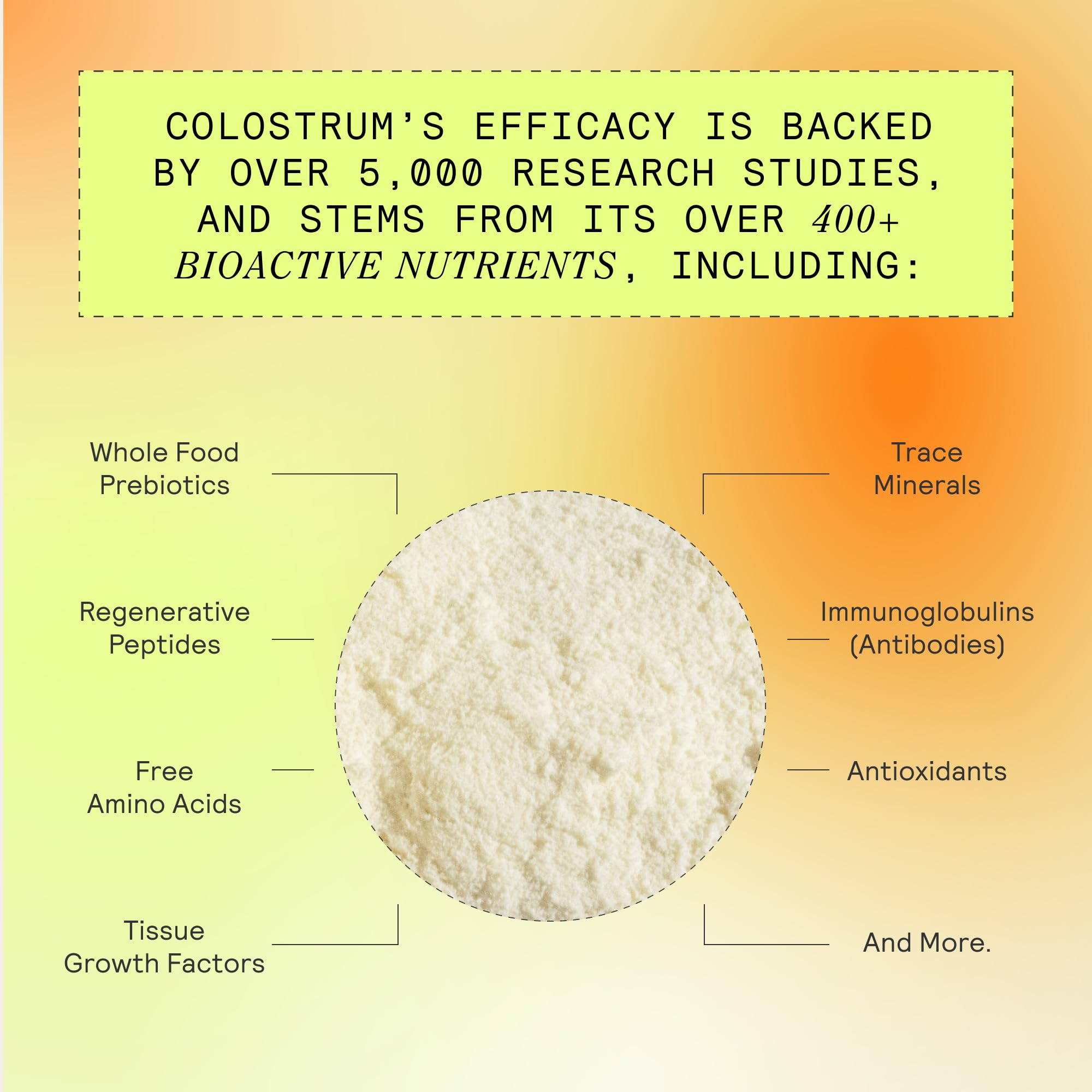 ARMRA Colostrum™ Premium Powder, Grass Fed, Gut Health Bloating Immunity Skin & Hair, Contains 400+ Bioactive Nutrients, Potent Bioavailable, Keto, Gluten & Fat Free (Blood Orange | 30 Servings)