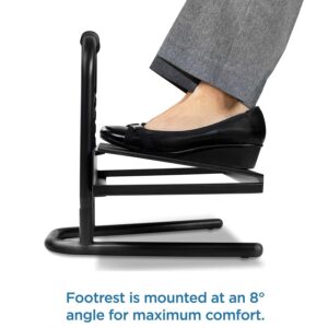 Mount-It! Mobile Standing Desk, Height Adjustable Stand Up Computer Work Station and Height Adjustable Foot Rest with Handle, Six Height Settings, and Anti-Slip Padded Surface