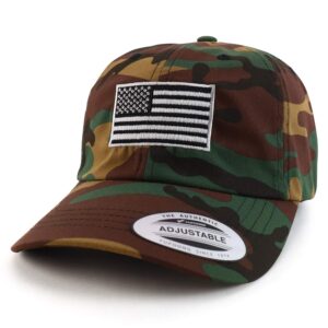 armycrew xxl usa american flag embroidered unstructured cotton outdoor cap - camo - 2xl