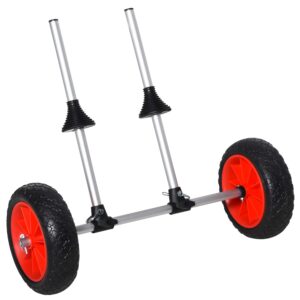 soozier kayak cart, trolley trailer kayak wheels with strong aluminum frame, adjustable width crossbar, & large tires