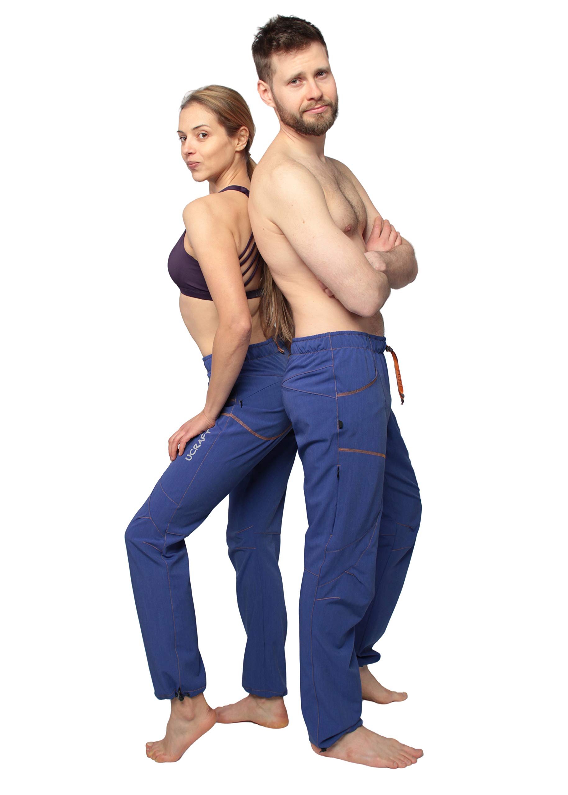 Ucraft "Xlite Rock Climbing Bouldering and Yoga Pants. Lightweight Stretchy Trousers (M, Deep Blue Melange)