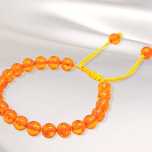 Amber Gemstone Crystal Bracelet for Men Women, Manmade Stretchable Stress Relief Bracelet Pulseras Para Hombres Mujer Stocking Stuffers (Pack of 1, 8mm Healing Stone Beads)