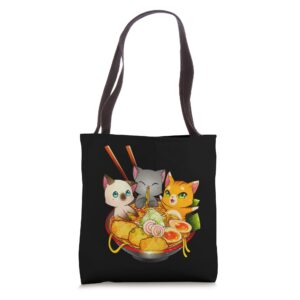 ramen cat kawaii neko anime otaku cats japanese noodles gift tote bag