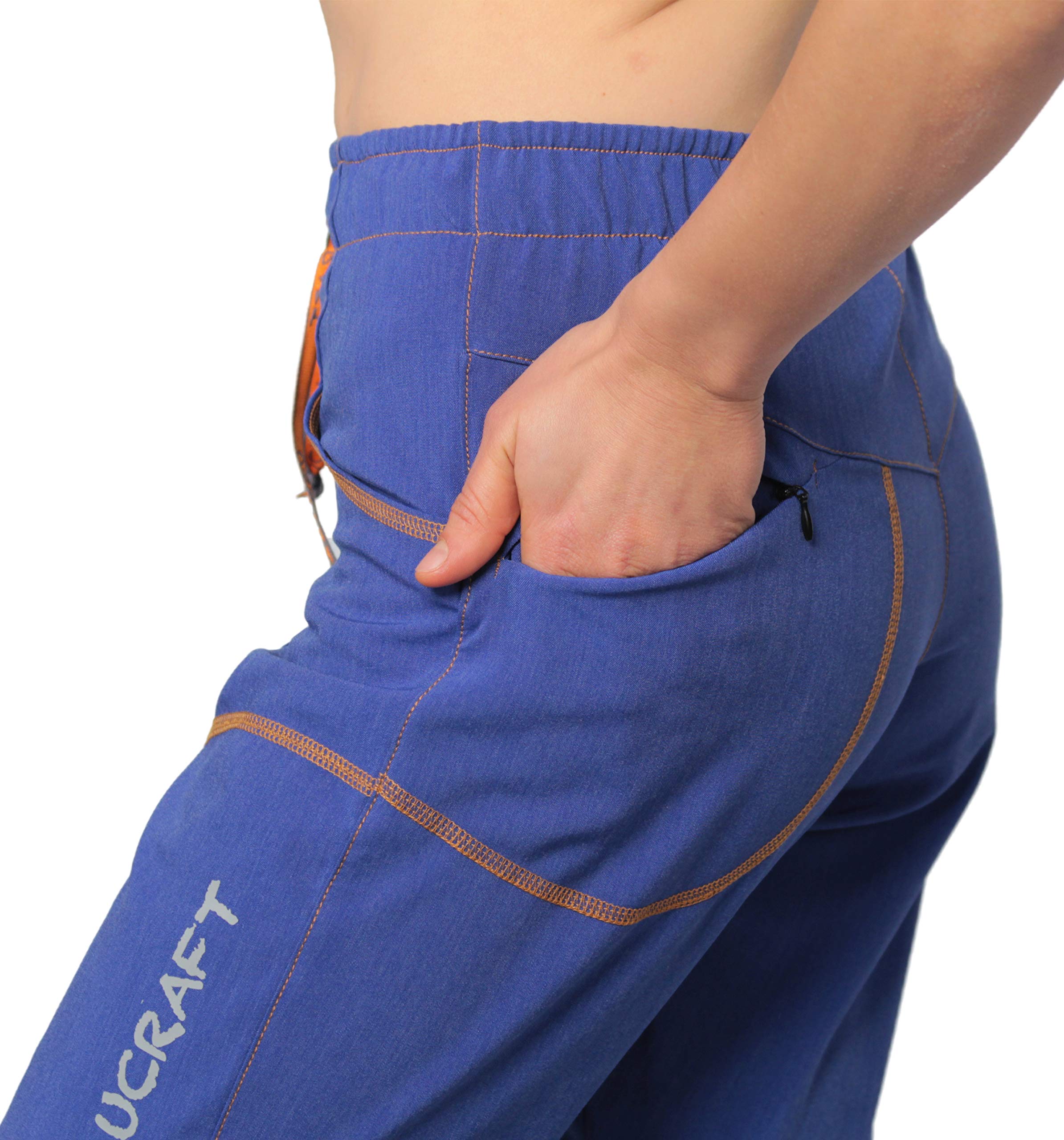 Ucraft "Xlite Rock Climbing Bouldering and Yoga Pants. Lightweight Stretchy Trousers (M, Deep Blue Melange)