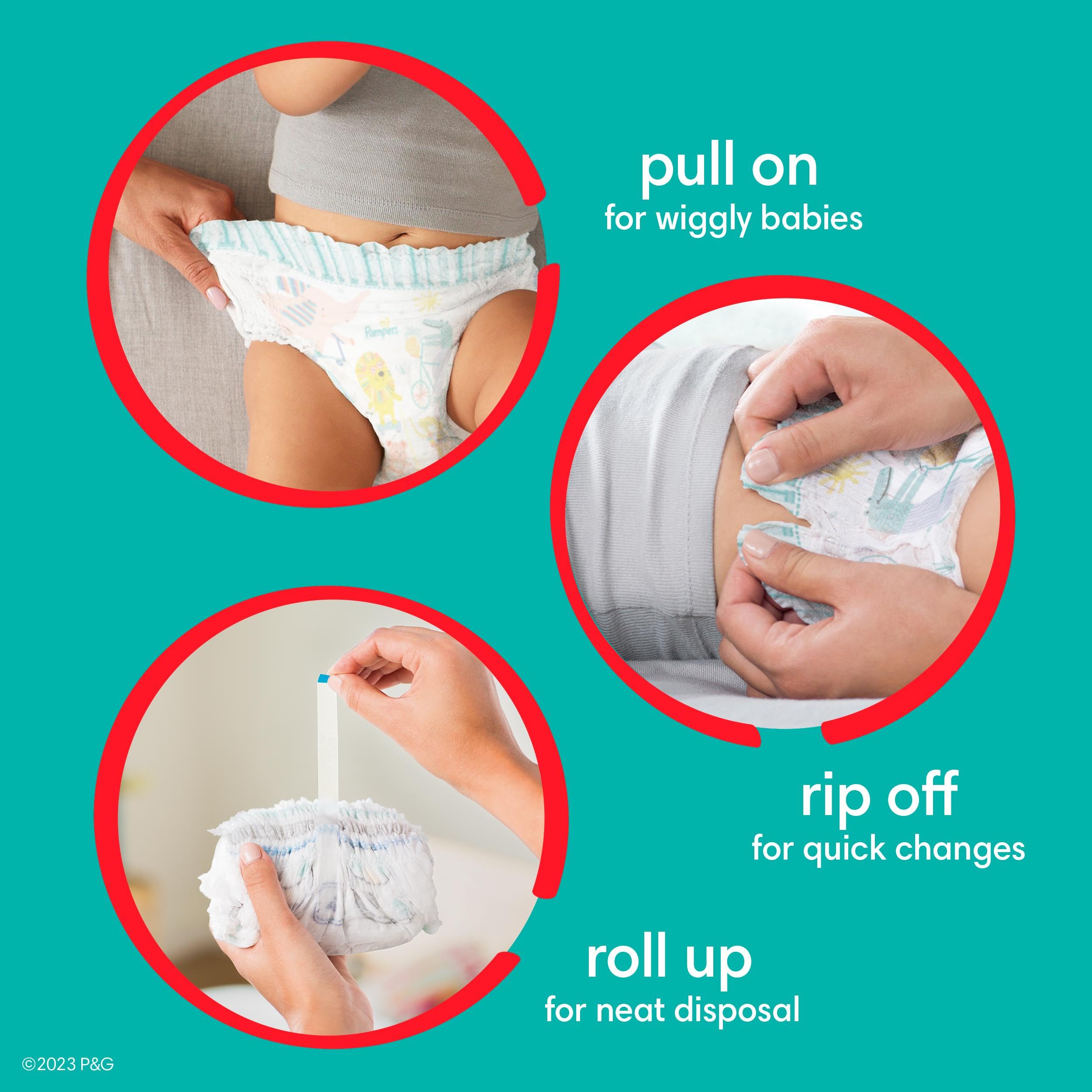 Pampers Cruisers 360 Diapers - Size 5, 19 Count, Pull-On Disposable Baby Diapers, Gap-Free Fit