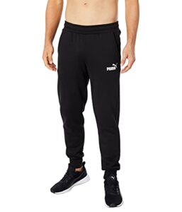 puma mens essentials fleece (available in big and tall sizes) sweatpants, cotton black, medium us