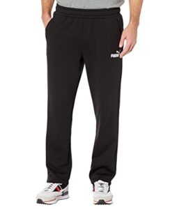 puma mens essentials fleece sweatpants, cotton black, medium us