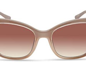 GUESS Women's Retro Inspired Cat Eye Sunglasses, Shiny Beige, 55mm