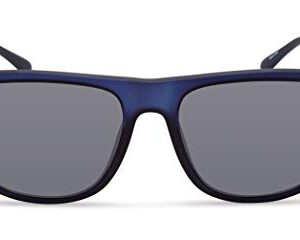 GUESS Men's Rounded Bottom Square Sunglasses, Matte Blue, 55mm