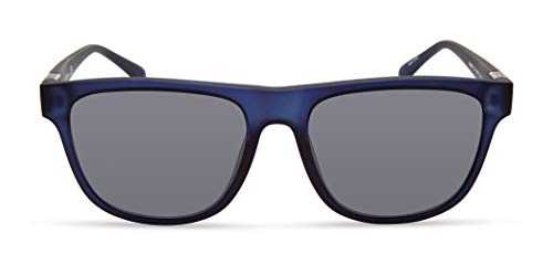 GUESS Men's Rounded Bottom Square Sunglasses, Matte Blue, 55mm