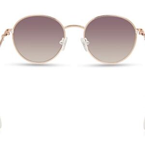 GUESS Women's Classic Round Sunglasses, Gold/Brown Mirror, 51mm