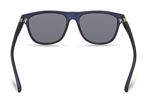 GUESS Men's Rounded Bottom Square Sunglasses, Matte Blue, 55mm