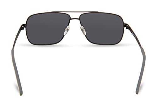 Timberland Men's TBA9266 Polarized Navigator Sunglasses, Matte Black, 61mm