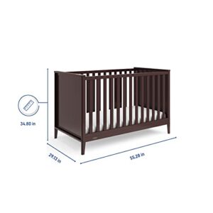 Graco Melbourne 3-in-1 Convertible Crib (Espresso) – Converts from Baby Crib to Toddler Bed and Daybed, Fits Standard Full-Size Crib Mattress, Adjustable Mattress Support Base